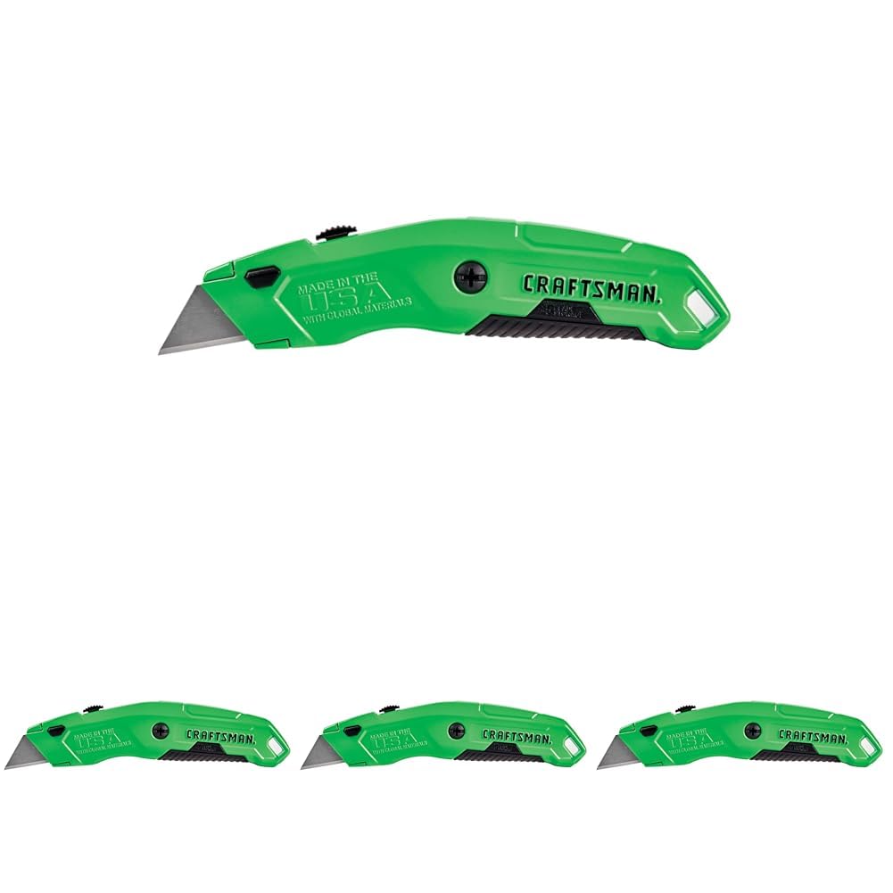 CRAFTSMAN Utility Knife, HI-Visibility, Retractable, 3 Blade (CMHT10589) (Pack of 4)