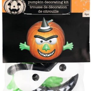 Halloween Plastic Push in Pumpkin Decorating Kits No Carving Kits 1 Set 4 Packs Halloween Pumpkin Faces Push in