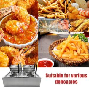 Commercial Noodle Boiler,Commercial 110V Noodle Cooker with Four Baskets - Temperature Adjustable Boiler for Vegetables, Spaghetti, Dumplings, Soup, Fried Snacks