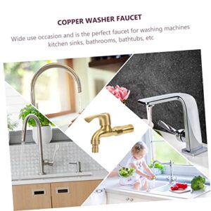 OSALADI Washing Machine Faucet Tap Handle Faucet Water Faucet Shower Faucet Kitchen Faucet Gold Bibcock Bathtub Faucet Outside Water Sink Faucet Bathroom Pool Faucet Golden Copper