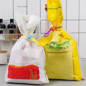 6 Food Bag Sealing Clips, Mixed Colors, Silicone Food Bag Sealing Tape, Reusable and Adjustable Clip Sealer, Suitable for Various Plastic Bags, Thread Bags, and Rice Bags.