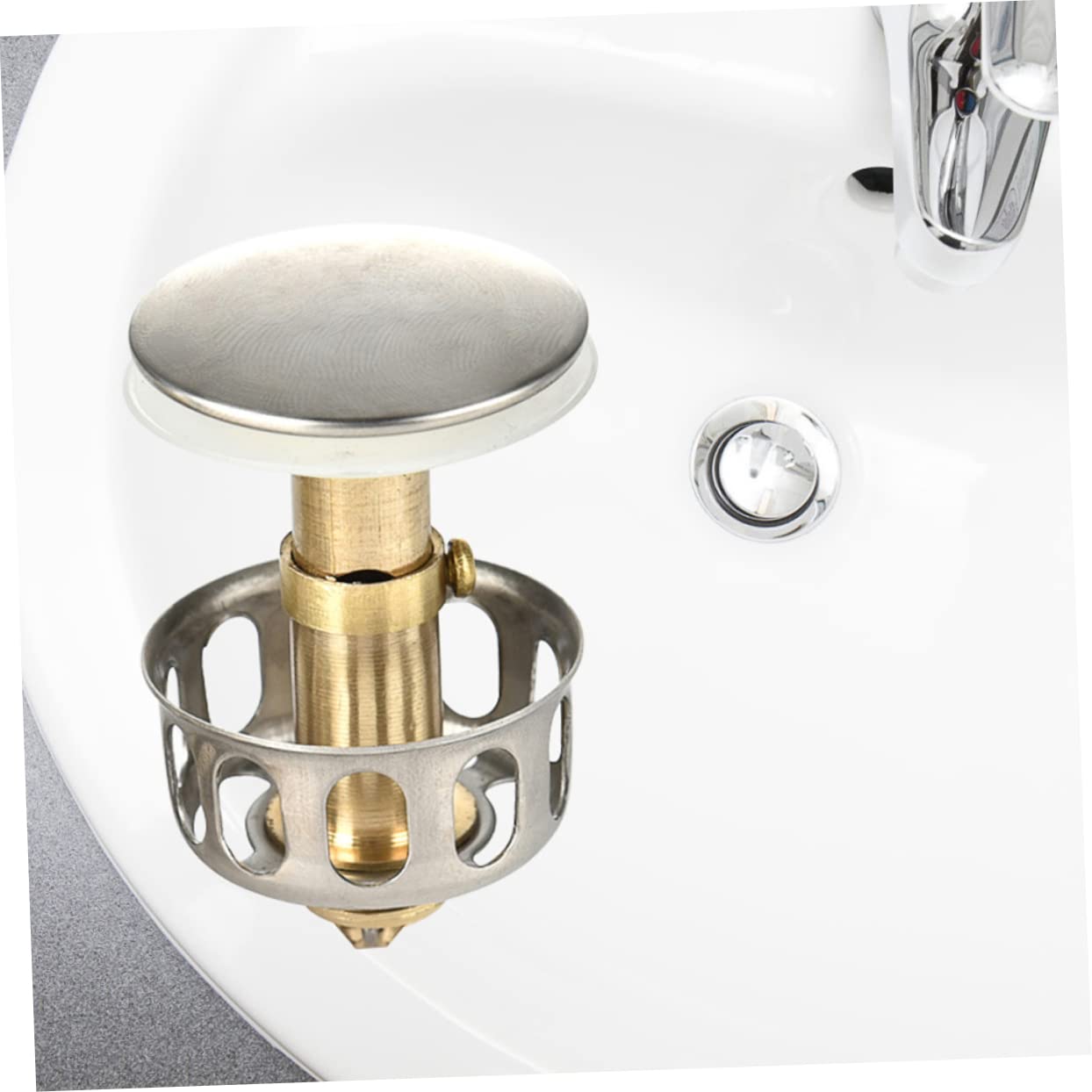 SHOWERORO 2pcs Sink Bathroom Sink Drain Bathtub Drain Stoppers Tub Hair Drain Catcher Vanity Sink Nun Ornament Sink Strainer Stopper Bath Tub No All Copper Plus 304