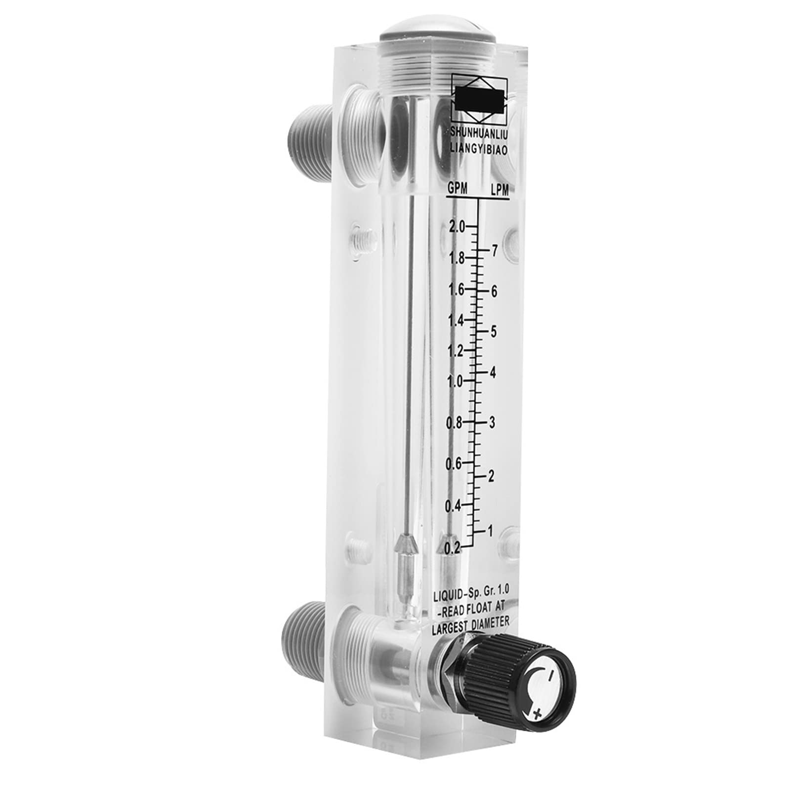 Pool Meter, Water Gauge LZM-15T Acrylic Plexiglass Adjustment Panel Type 0.2~2GPM G1/4 G1/2 Liquid Flowmeter