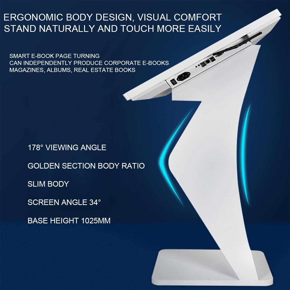 Floor Standing Digital Signage Displays, Self-service Inquiry Terminal Machine, Advertising Display Kiosk, HD1920x1080, for Information Inquiry, Self-service Processing, Navigation, Bank Hotel Airport