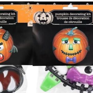 Halloween Plastic Push in Pumpkin Decorating Kits No Carving Kits 1 Set 4 Packs Halloween Pumpkin Faces Push in