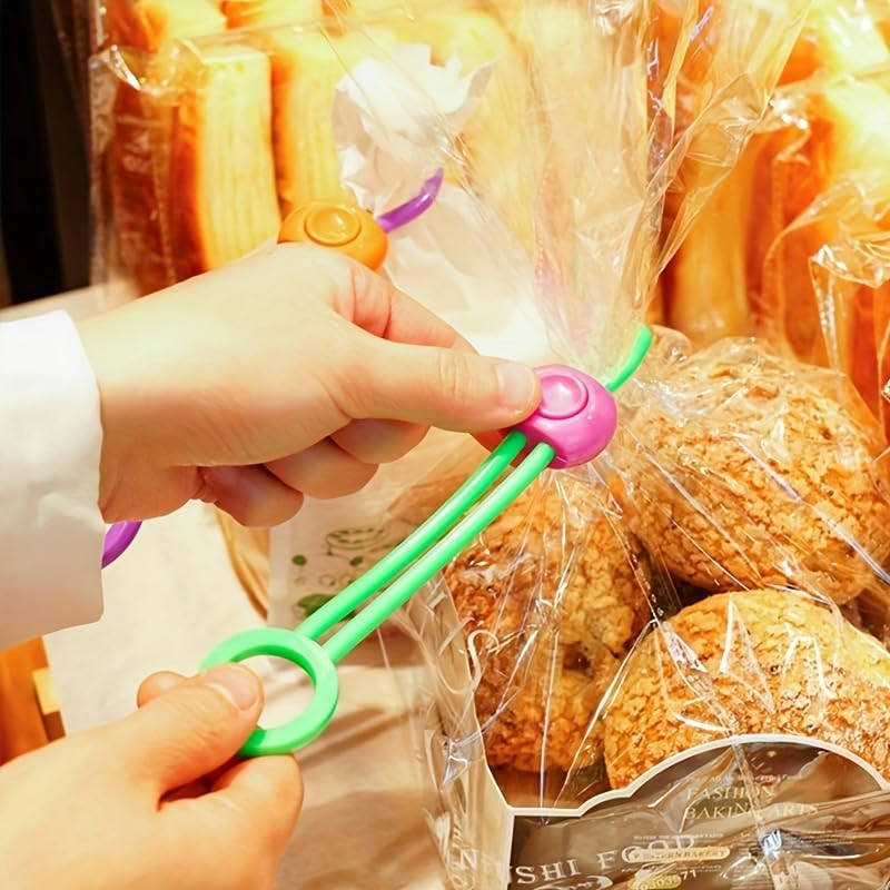 6 Food Bag Sealing Clips, Mixed Colors, Silicone Food Bag Sealing Tape, Reusable and Adjustable Clip Sealer, Suitable for Various Plastic Bags, Thread Bags, and Rice Bags.