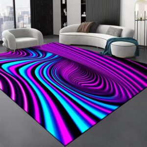 yjdrug abstract striped area rug,3x5ft, optical illusion decorative indoor rug, modern abstract rug for bedroom, living room hallway entrance non-slip washable rug