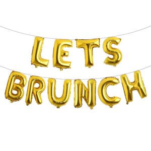 lets brunch decoration brunch and bubbly bridal shower decoration lets brunch sign banner floral bridal shower decoration (lets brunch gold)