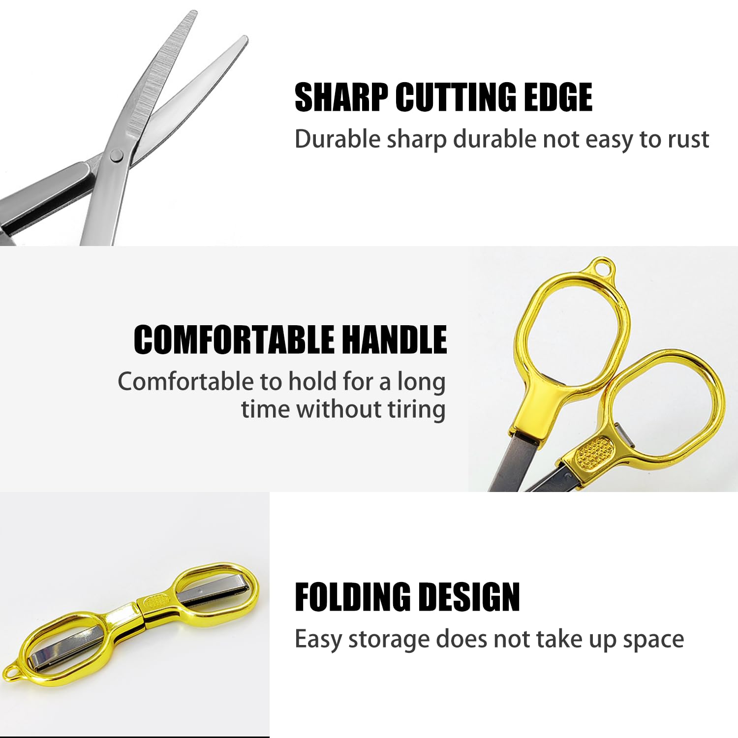 Folding Scissors,2 PCS Safe Portable Travel Mini Scissors,Stainless Steel Retractable Small Scissors for Home Office,Miniature Craft Scissors for Outdoor,Home,Office Use (silvery 2pcs)