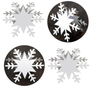 snowflakes place cards,christmas place cards holiday snowflake blank table setting folded paper name tent cards for winter wonderland dinner wedding tables party decorations (25pcs)