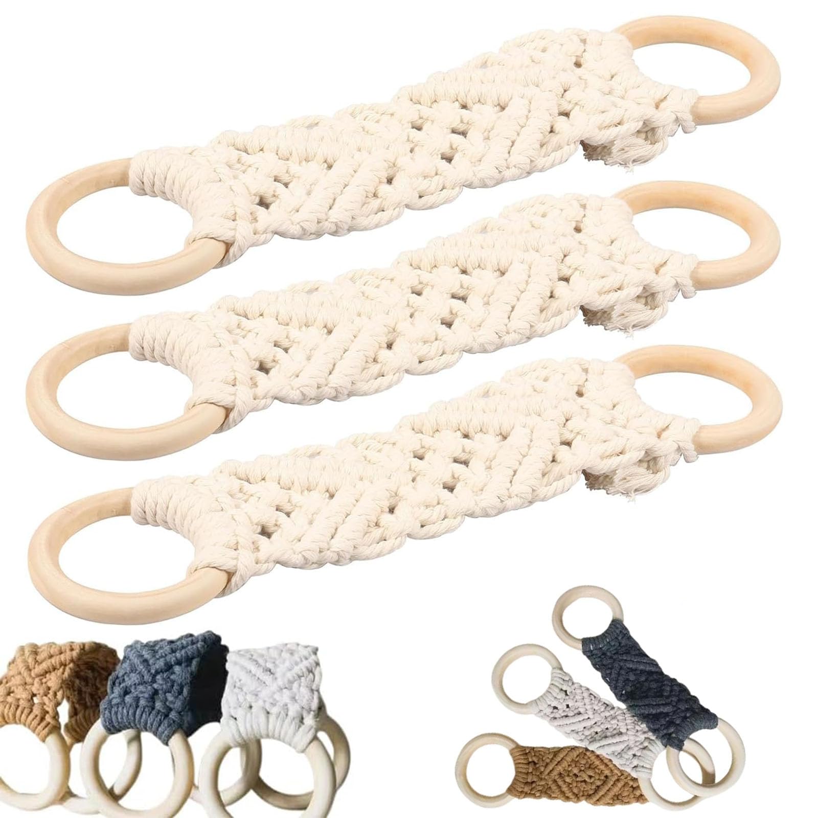 Macrame Towel Holder Ring, Macrame Kitchen Towel Holder, Crochet Towel Holder Rings, Macrame Knit Hanging Kitchen Towel Holder, Crochet Hanging Dish Towel Holder Hanging Kitchen Towels Ring (C)