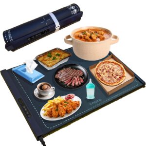 yonzo food warming mat for countertop full surface hot plate 260w portable & rollable electric food warmers for parties buffet with 3 temperature & timer defrosting tray for frozen meat xl