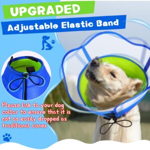 Soft Dog Cone Collar Alternative, Comfortable Pet Recovery Head Cone After Surgery, Breathable&Adjustable Elizabethan Neck Collar with 360°Vision for Large Medium Small Dogs and Cats(L)