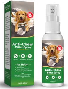 bitterapple spray for dogs to stop chewing, no chew spray for dogs,pet behavior corrector,pet corrector spray, alcohol free/non-toxic/no sting & no smell -indoor & outdoor safe