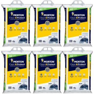 (6 pack) clean and protect water softener salt pellets, 40lb bags - reduces hard water build-up