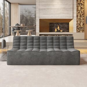 wjshome lazy floor sofa couch, bean bag chair,82.68" 3 seater couches, fireside chair, corner relax sofa couch free combination modular sofa for apartment,no assembly needed(3 seater, dark grey)