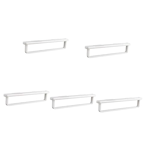 BRIGHTFUFU 5pcs Towel Rack Kitchen Shelf Bracket Dish Cloth Holder Bath Towel Hangers Wall Bath Towel Mounted Clothes Hanger Wall Towel Holder Towel Single Bars Towel Rod White The HIPS