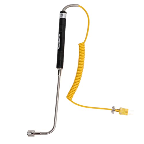 K Type Thermocouple Heat Resistant Steel Thermocouple Sensor with Insulated Handle High Accuracy Rapid Response for Temperature Testing (Bent Shank Surface Thermocouple)