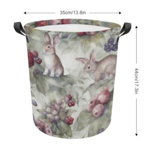 Laundry Hamper Hand Drawn Rabbit Freestanding Laundry Basket Thickened Waterproof Collapsible Clothes Hamper Storage for Clothes Toys Dorm And Family