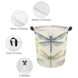 Laundry Hamper Dragonfly Drawing Freestanding Laundry Basket Thickened Waterproof Collapsible Clothes Hamper Storage for Clothes Toys Dorm And Family