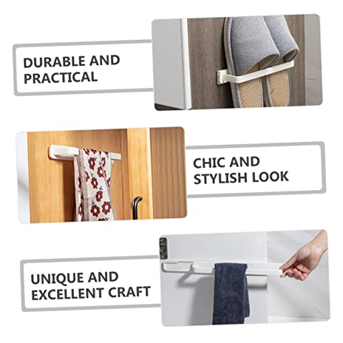 BRIGHTFUFU 5pcs Towel Rack Kitchen Shelf Bracket Dish Cloth Holder Bath Towel Hangers Wall Bath Towel Mounted Clothes Hanger Wall Towel Holder Towel Single Bars Towel Rod White The HIPS