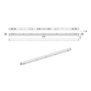 RAB SR8 8 ft. LED Strip Fixture, Field Adjustable Power and Color Temperature, 3500K/4000K/5000K, 40/50/60W, 8986 Lumens, 0-10V Dimmable, 120-277V, Surface Mount