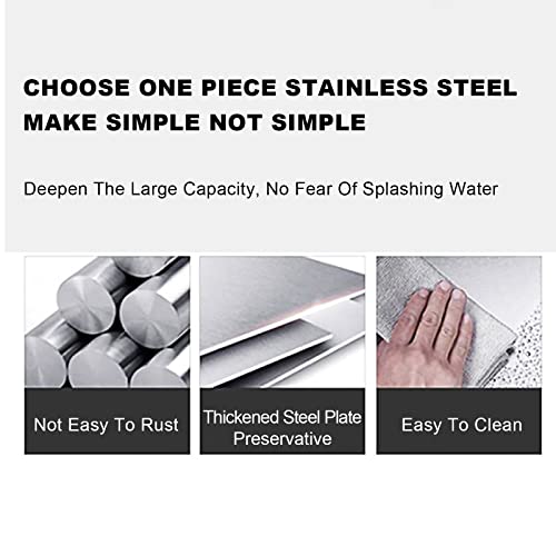 Stainless Steel Commercial Wall Mounted Hand Sink with Drainer Unit and Tap - Hot and Cold - Perfect for Outdoor Indoor, Garage, Laundry/Utility Room - Single Bowl Sinks