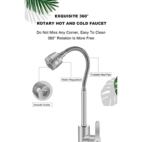 Stainless Steel Commercial Wall Mounted Hand Sink with Drainer Unit and Tap - Hot and Cold - Perfect for Outdoor Indoor, Garage, Laundry/Utility Room - Single Bowl Sinks