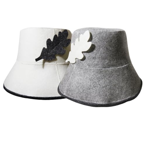 Sauna Hat 2PCS Felt Water Absorbent Sauna Hat for Women Men Regulate Temperature Fisherman's Sauna Cap Reusable Banya Hat for Sauna Longer Bathhouse Style 1 Sauna Hat for Men Sauna Hat for Women Bany