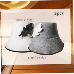 Sauna Hat 2PCS Felt Water Absorbent Sauna Hat for Women Men Regulate Temperature Fisherman's Sauna Cap Reusable Banya Hat for Sauna Longer Bathhouse Style 1 Sauna Hat for Men Sauna Hat for Women Bany