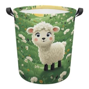 laundry hamper cute cartoon sheep freestanding laundry basket thickened waterproof collapsible clothes hamper storage for clothes toys dorm and family