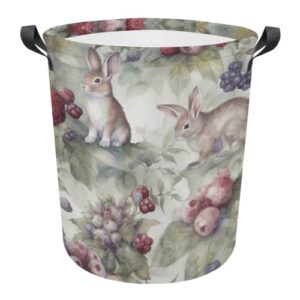 laundry hamper hand drawn rabbit freestanding laundry basket thickened waterproof collapsible clothes hamper storage for clothes toys dorm and family