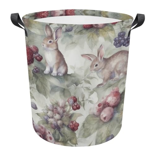 Laundry Hamper Hand Drawn Rabbit Freestanding Laundry Basket Thickened Waterproof Collapsible Clothes Hamper Storage for Clothes Toys Dorm And Family