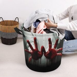 Laundry Hamper Bloody Hands Freestanding Laundry Basket Thickened Waterproof Collapsible Clothes Hamper Storage for Clothes Toys Dorm And Family