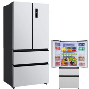 french door refrigerator, 33" & 18.8cu.ft counter depth french refrigerator, 4-door stainless steel refrigerator w/6.5cu.ft freezer capacity, kitchen fridge w/digital temperature control auto defrost