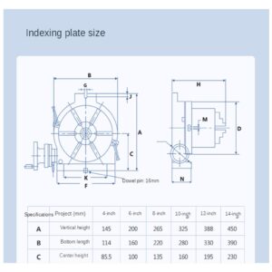 KACOME 6 in. Universal indexing Table Rotary Table 125 3-jaw Chuck milling Machine Indexing Head Vertical and Horizontal indexers