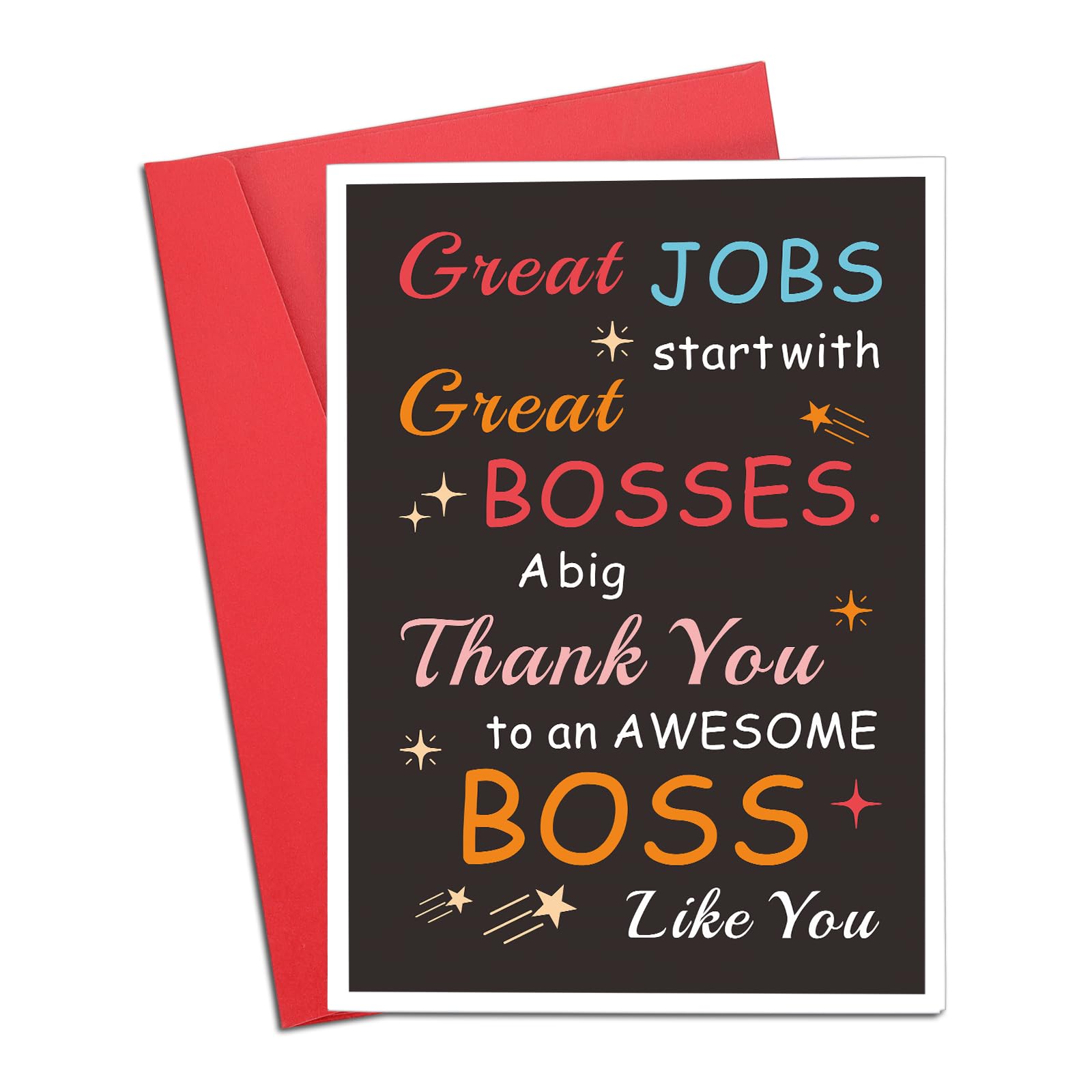 GGOJAGST Funny Boss Card Gifts for Women Men Boss Christmas Gifts Best Boss Ever Gift Boss Day Card Gifts for Her Him Thank You Card Gifts for Boss Leader Manager Boss Birthday Card Boss's Day Card