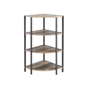 4-tier corner open shelf,bookcase freestanding shelving unit,plant stand small bookshelf for living room, home office, kitchen, small space