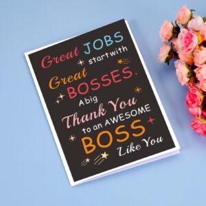 GGOJAGST Funny Boss Card Gifts for Women Men Boss Christmas Gifts Best Boss Ever Gift Boss Day Card Gifts for Her Him Thank You Card Gifts for Boss Leader Manager Boss Birthday Card Boss's Day Card