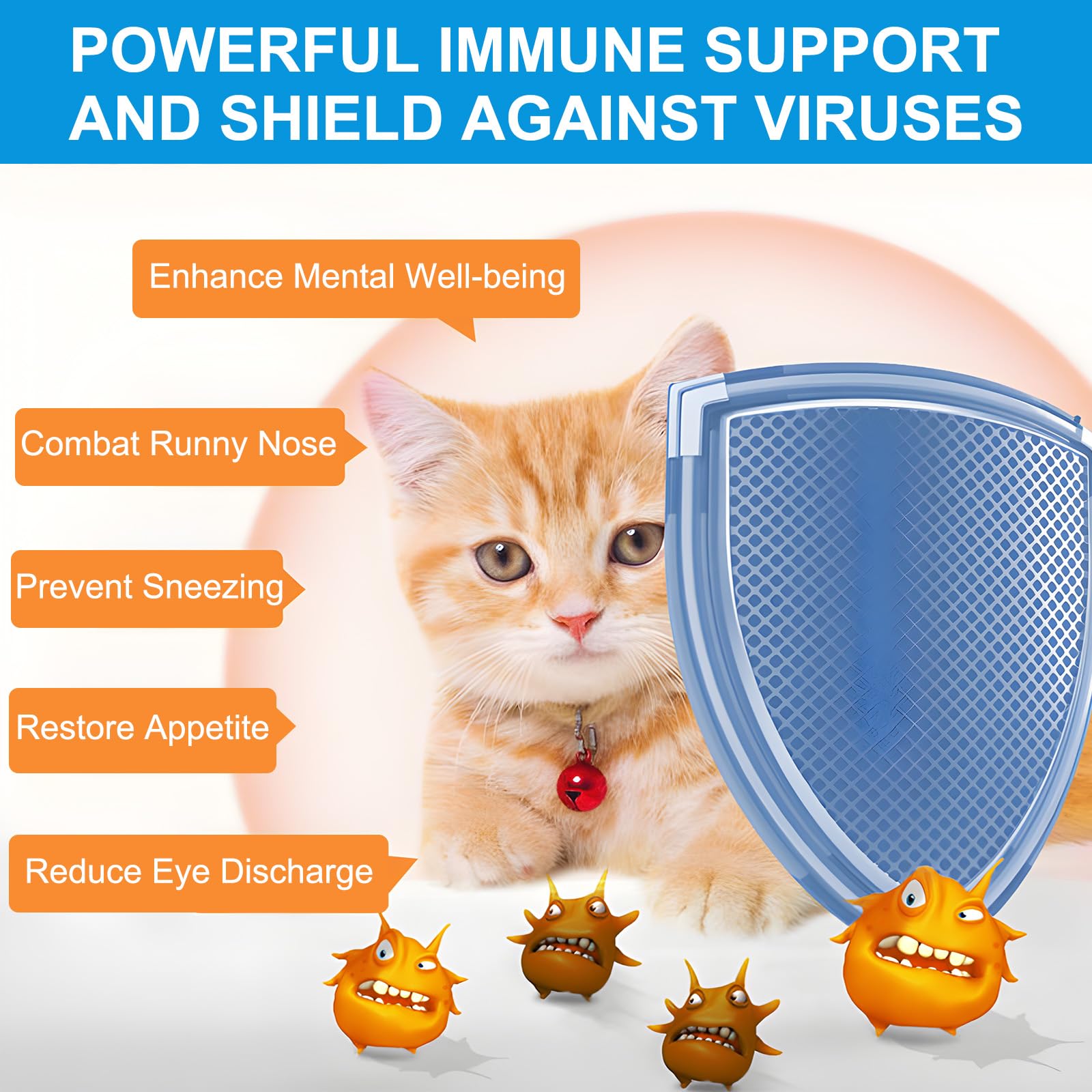 L-Lysine Powder for Cats, Lysine Supplement for Cats, Support Immune System, Respiratory Health & Visual Function and Allergy Relief, Pets Health Supplies Multivitamins, Salmon Flavor - 4.23 oz / 120g