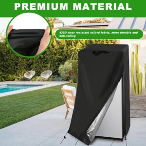 Refrigerator Cover, Waterproof & Dustproof Refrigerator Wrap, Oxford Cloth Outdoor Fridge Cover with Drawstring & Front Zipper For Upright Freezer, Beverage Refrigerator, Refrigerator Cover