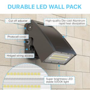 HYPERLITE Parking Lot Light 150W and 40W led Wall Pack Light with photocell