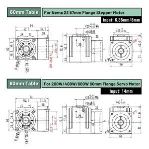 KACOME High Load Rounders Hollow Rotary Table Reducers Motorized Rotary Table Indexing Plate Replacements DD Motorized Cam Dividers(60 Table-20kg Load,14mm Input)