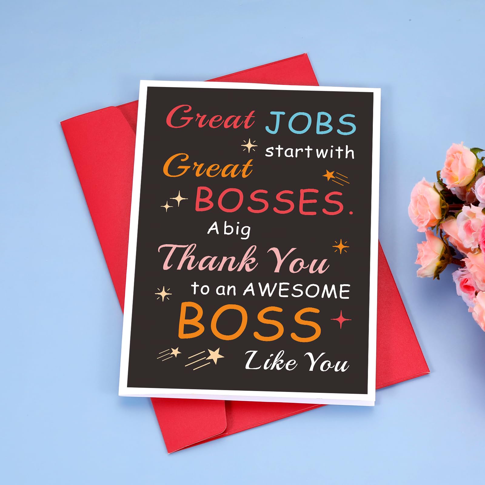 GGOJAGST Funny Boss Card Gifts for Women Men Boss Christmas Gifts Best Boss Ever Gift Boss Day Card Gifts for Her Him Thank You Card Gifts for Boss Leader Manager Boss Birthday Card Boss's Day Card