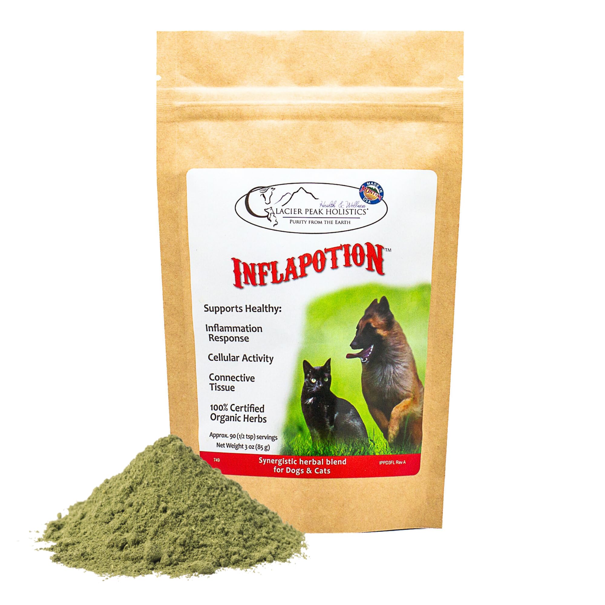 Glacier Peak Holistics Inflapotion - Natural Anti-Inflammatory Relief for Dogs & Cats, Organic Remedy Arthritis, Inflammation, Hip & Joint Pain - 3oz