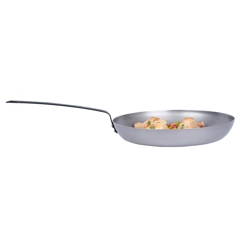 Restaurantware Met Lux 14 Inch Fry Pans, 6 No-Stick Frying Pans - Induction-Ready, Triple-Riveted, Silver Carbon Steel Cooking Skillets, Durable, For Searing, Sauteing, And Browning Food