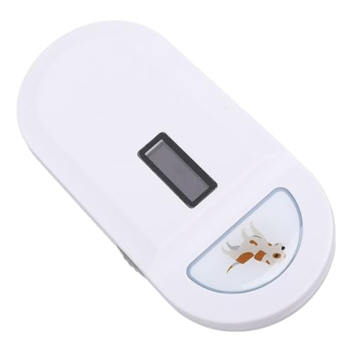 Pet Microchip Reader Rechargeable, Handheld Pet Chip ID Scanner, Pet Management, High Frequency Reading, 128 Data Storage, for Animal, Pets, Dogs, Cats (White)