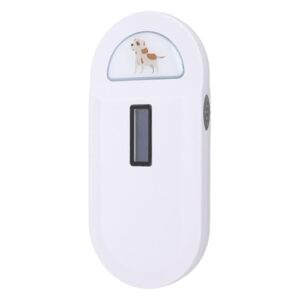 pet microchip reader rechargeable, handheld pet chip id scanner, pet management, high frequency reading, 128 data storage, for animal, pets, dogs, cats (white)