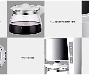 GRCQLWT Coffee Machine Espresso Maker with 652Ml Glass Kettle Coffee Powder Filter Anti-Drip Insulation Teapot