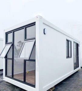 1-bedroom container house 20 ft x 10 ft prefab tiny home to live in for adults mini foldable mobile home modular guest homes kit casas prefabricadas para vivir with water & electricity terrace